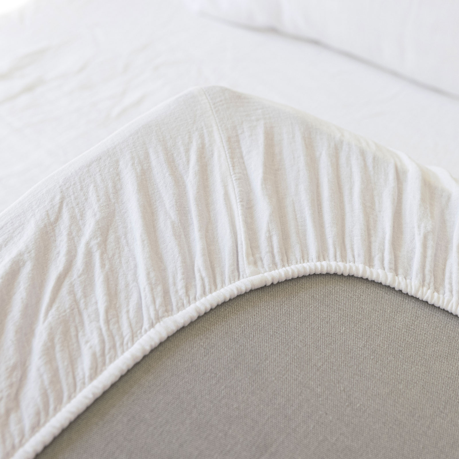 Cotton Gauze Fitted Sheet • Soft, Organic GOTS & Local • Kalani