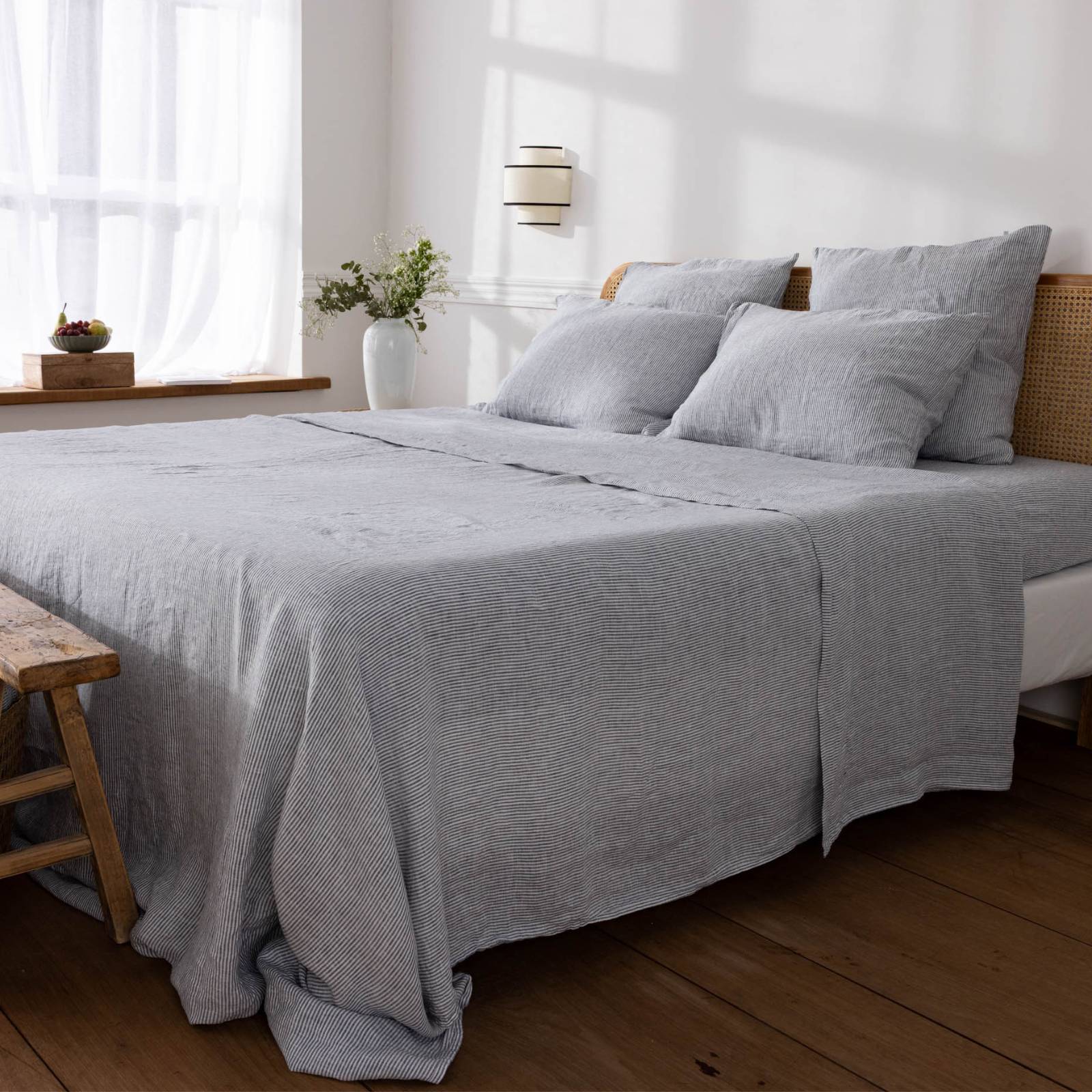 Washed Linen Flat Sheet • Local & Natural European Linen • Kalani